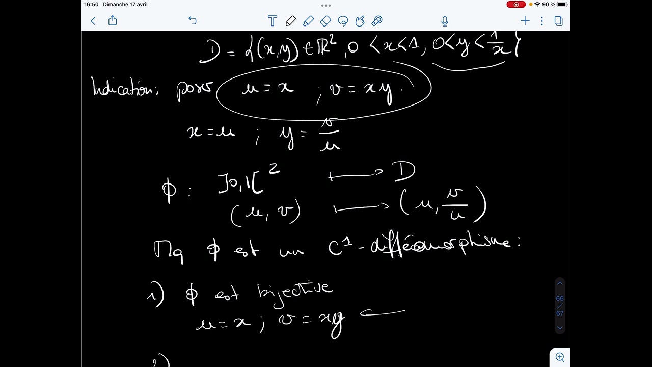 Exercice d’application du théorème de changement de variables sur une intégrale double