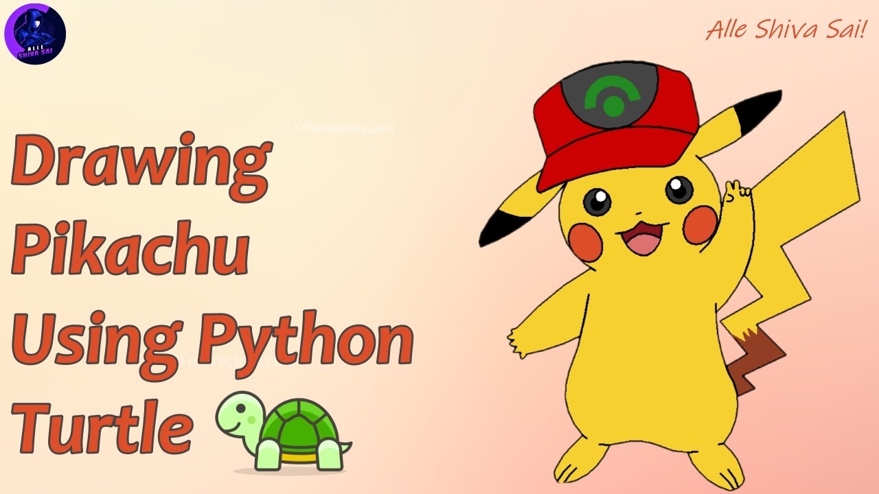 How to draw Pokémon Pikachu using python turtle | Pikachu Module | #pythonturtle #pikachu #python