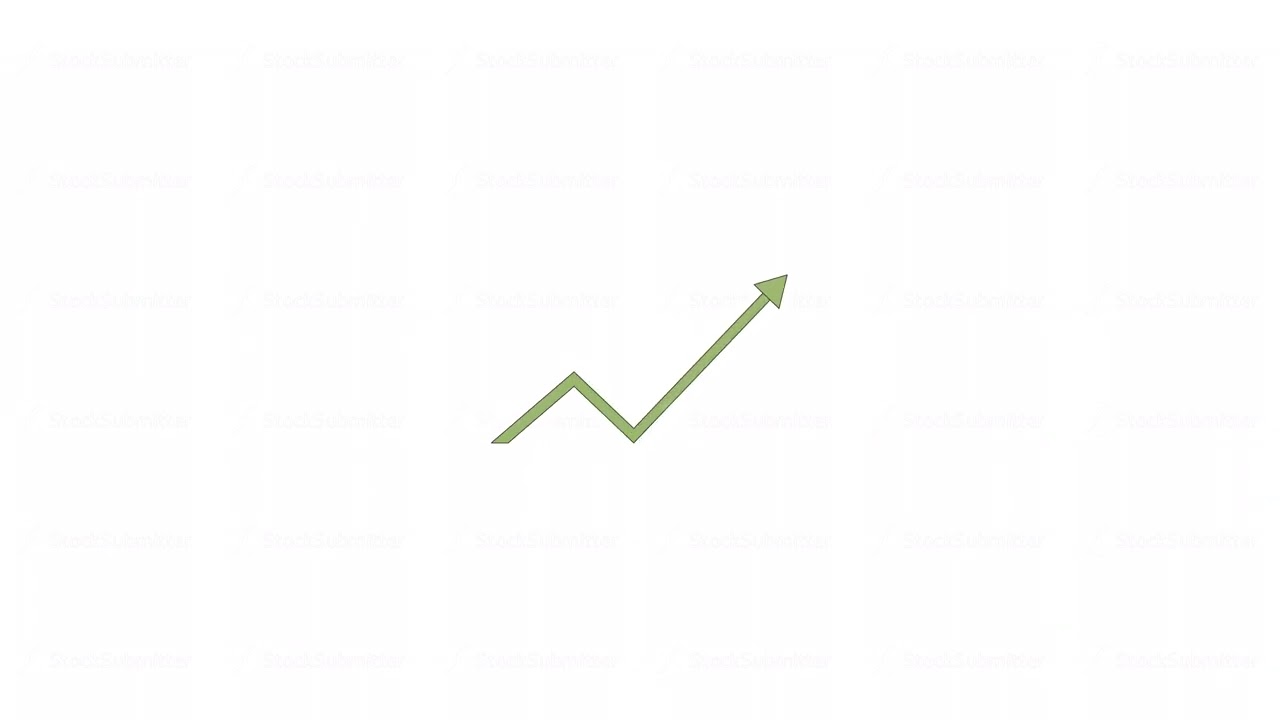 Raising up graph chart arrow line 2D object animation
