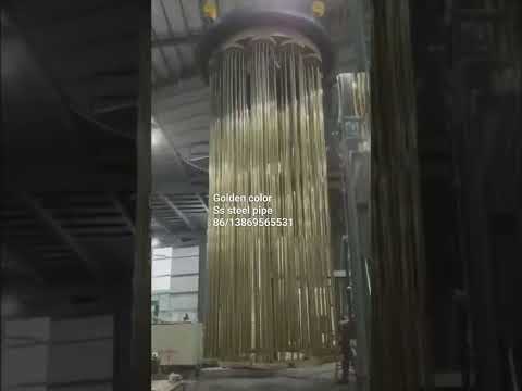 Golden color stainless steelpipe production factory