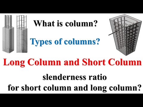 Types of columns | Long Column Short Column | What is column | slenderness ratio for short column