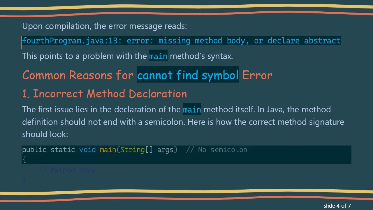 Understanding the cannot find symbol Error in Java Compilation