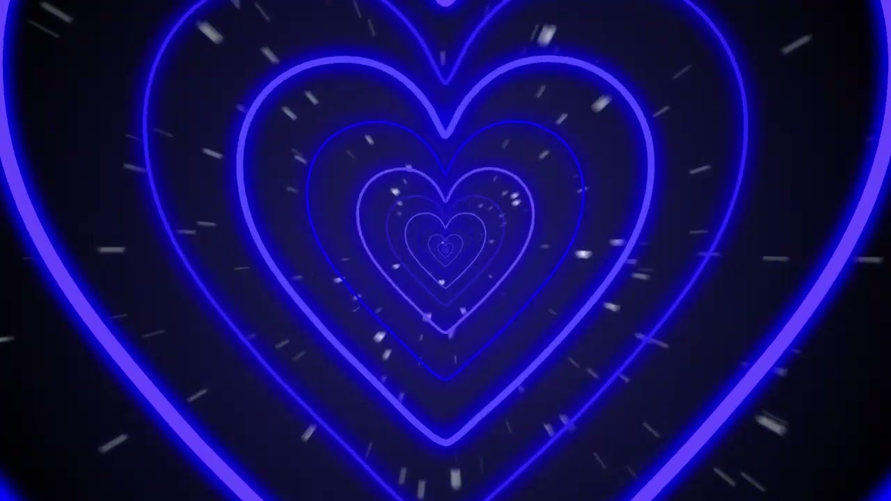 Neon Heart Background 💙 Blue Hearts Background | Led Lights Heart Background Video | Heart Wallpaper