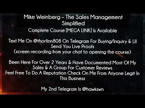 Mike Weinberg Course - The Sales Management Simplified download