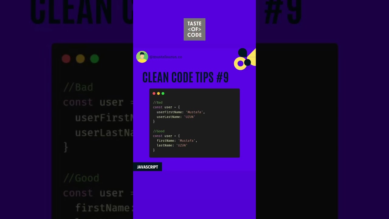 Javascript Clean Code Tips - 9 #javascript #shorts
