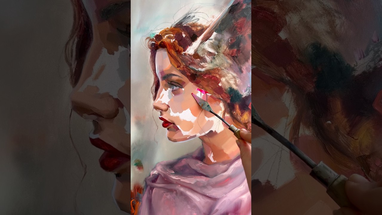Abstracting the portrait with oils #art