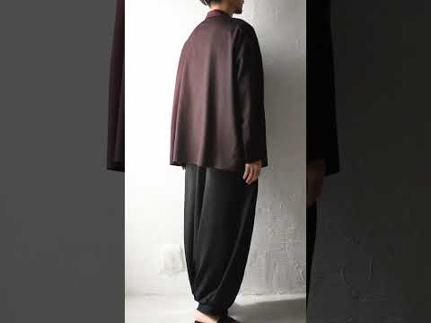 BISHOOL Urban Wool Gabardine "F" Shirt black × wine