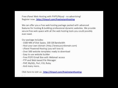 Free webhosting-PHP, MySQL, FTP, cPanel, Free sub Domain Name