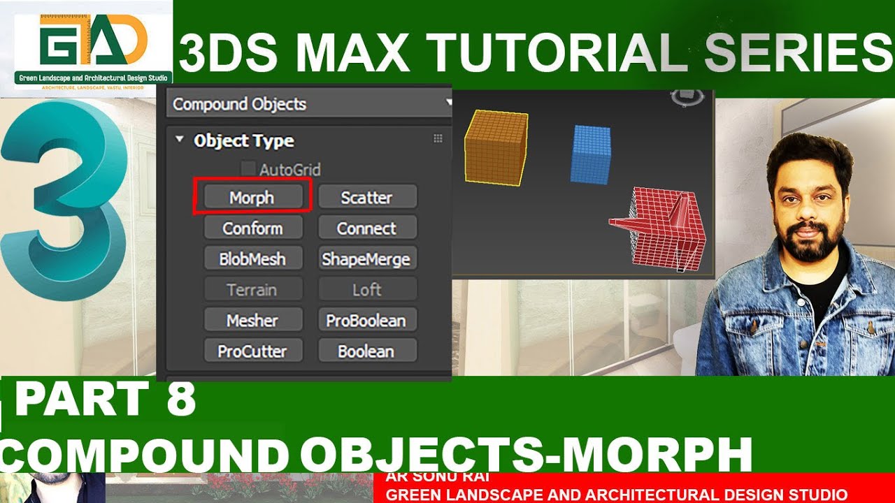 PART 8- COMPOUND OBJECTS-MORPH (3DS MAX TUTORIAL SERIES) #3dsmax #vray