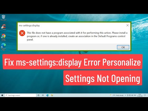Fix Windows 10 ms-settings:display Personalize Settings Not Opening Without Create New User Account
