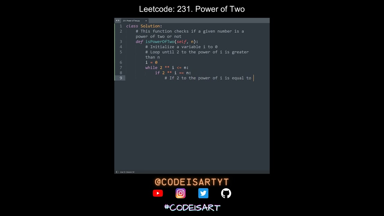 Leetcode 231. Power of Two in Python | Python Leetcode | Python Coding Tutorial | Python Coding ASMR