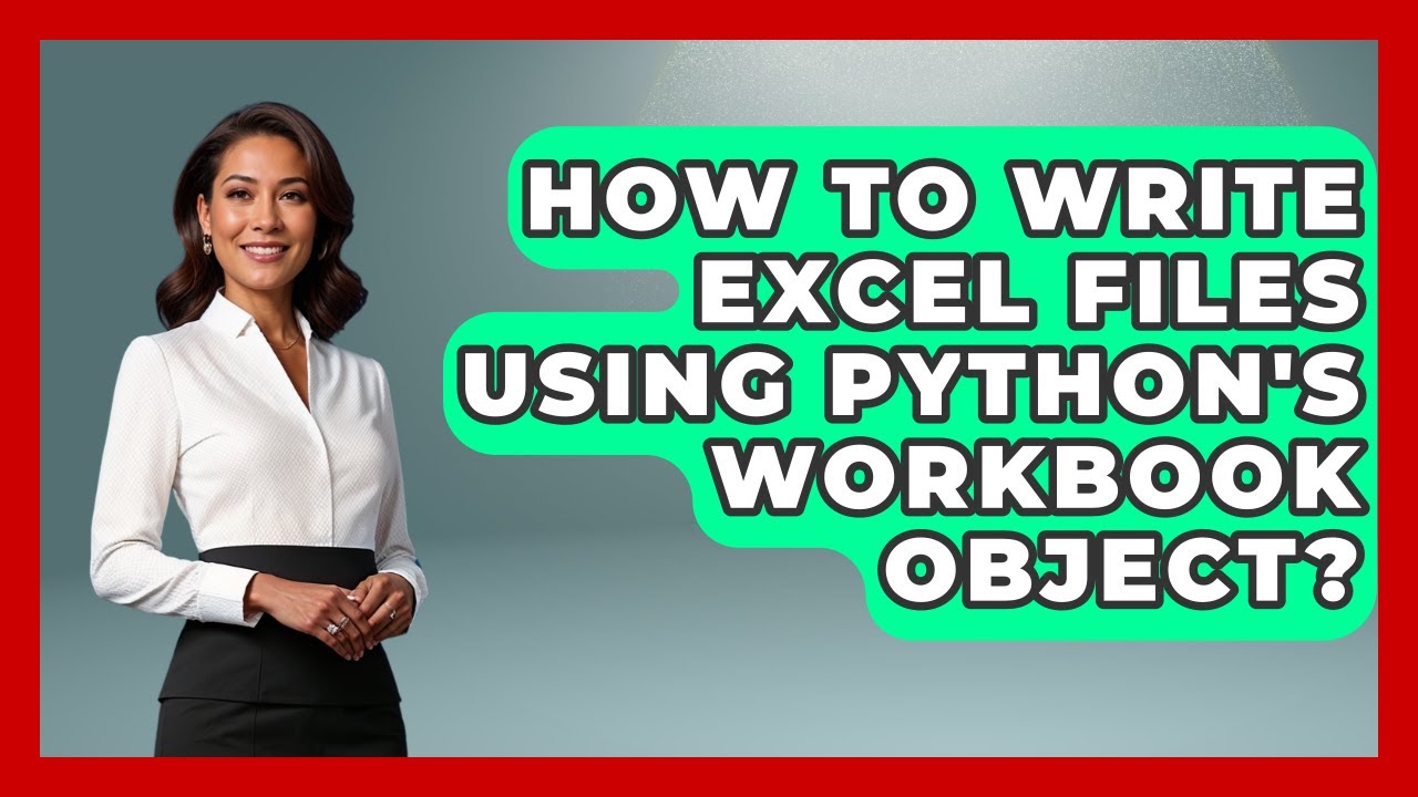 How To Write Excel Files Using Python's Workbook Object? - Python Code School