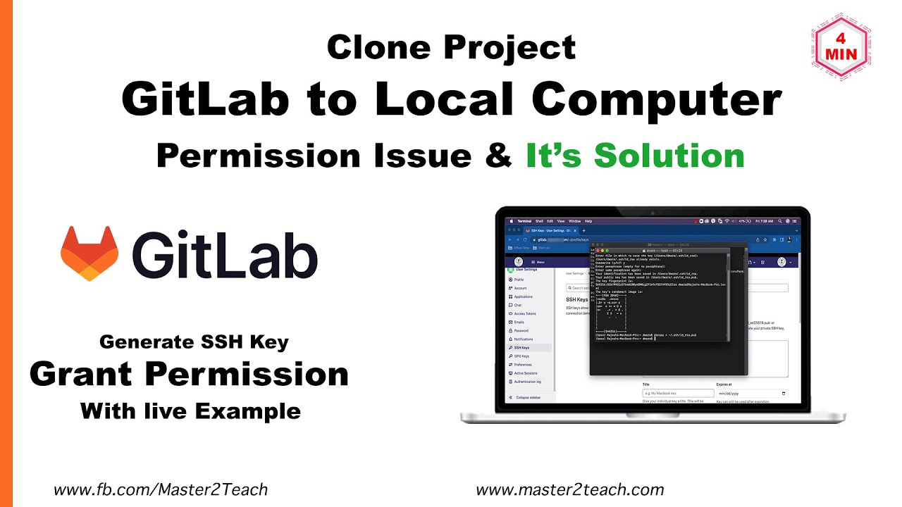How to clone projects from GitLab to your computer - SSH Key