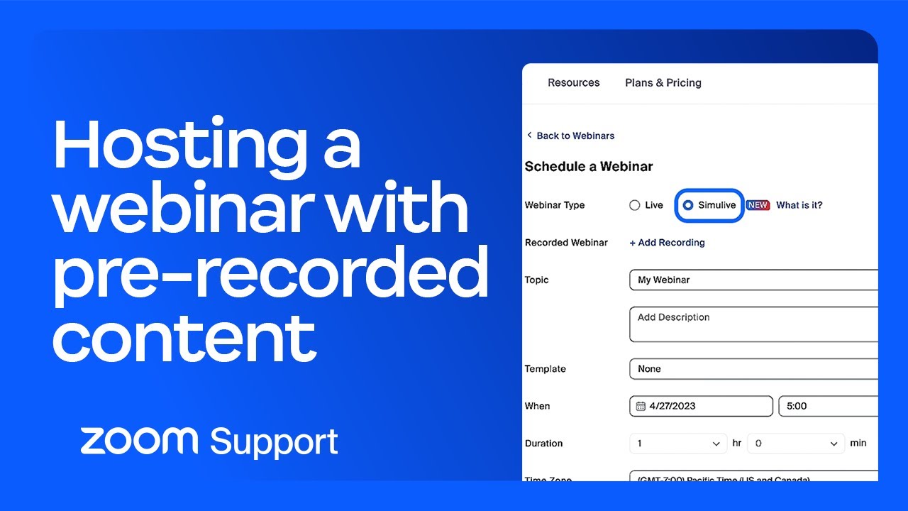 Hosting a webinar with pre-recorded content | Zoom