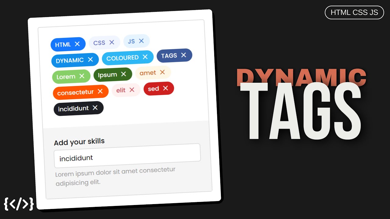 Dynamic Coloured Tags using JavaScript