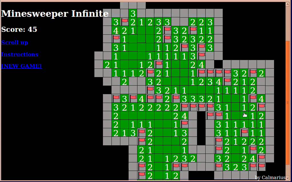 Javascript Minesweeper Infinite
