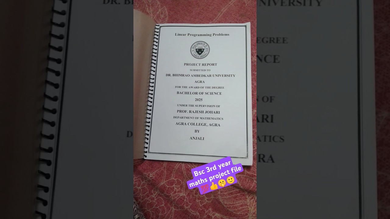 Bsc 3rd year maths project file Dbrau 🙂💯👍🤫