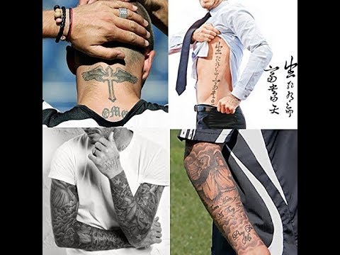 Kotbs 4 Sheets Mix Similar Beckham Neck Arm Body Tattoo Sticker Make up for Men Temporary Tattoos Pa