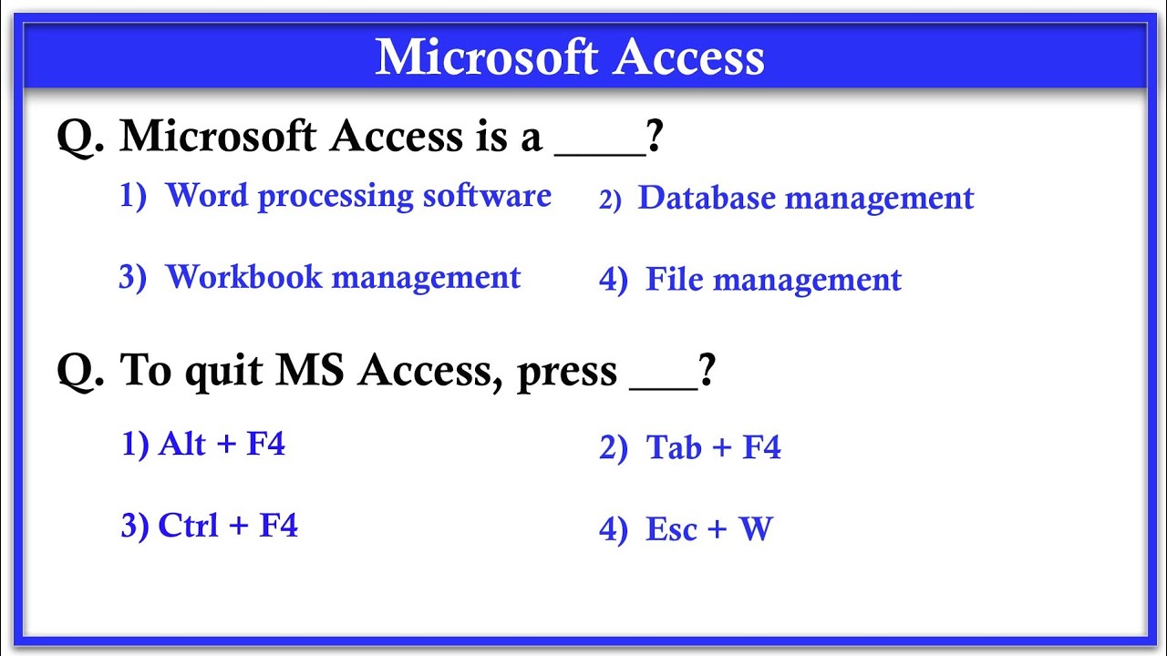 Mastering Microsoft Access: Top 50 MCQs for Competitive Exams | Galaxy.ai