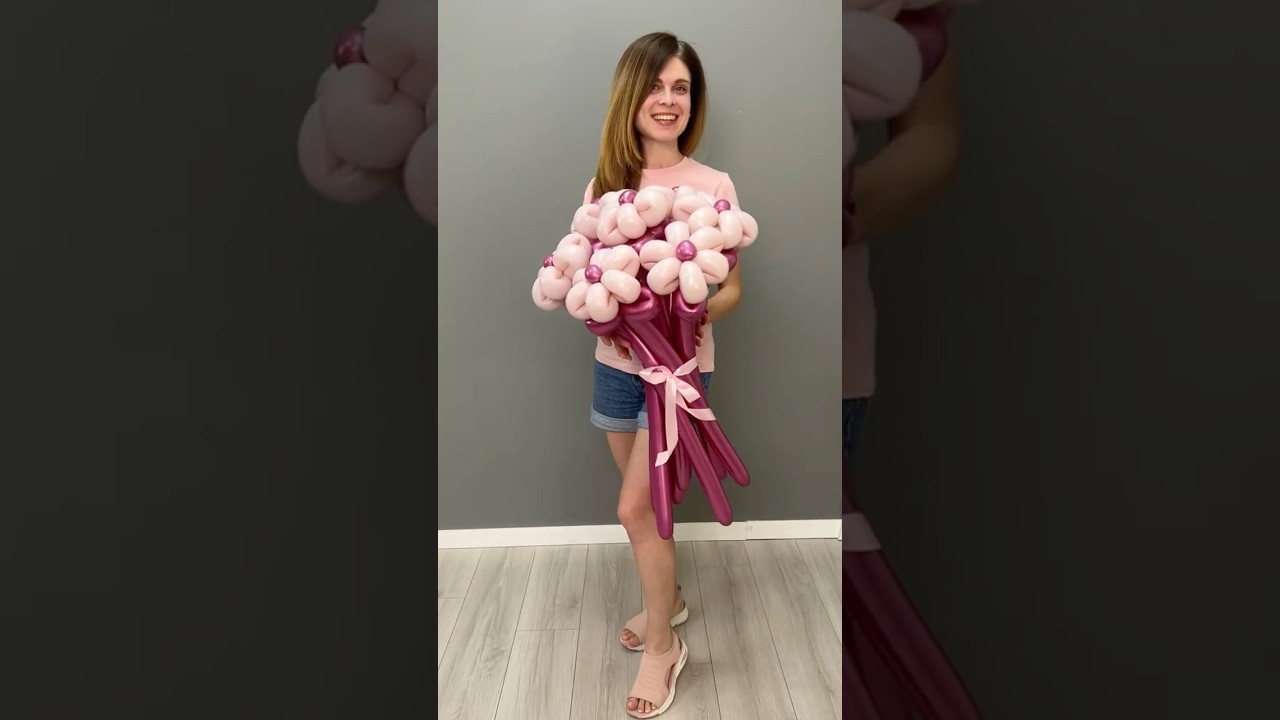 DIY Step by step TUTORIAL of how to make Balloon Flower #balloon_flower #balloons #videotutorial