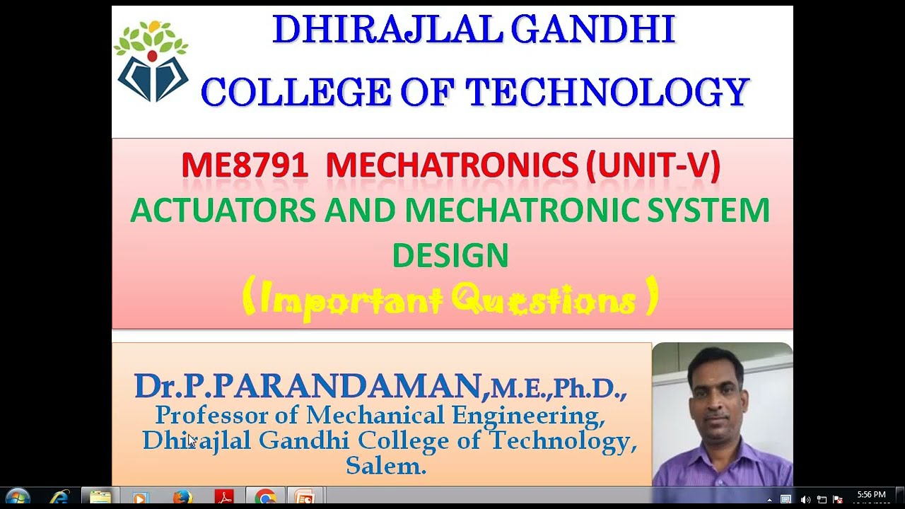 ME8791   MECHATRONICS unit 5  Important Questions