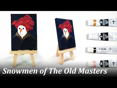 Snowmen Of The Old Masters Series // Man In Red Turban by Jan van Eyck // Master study
