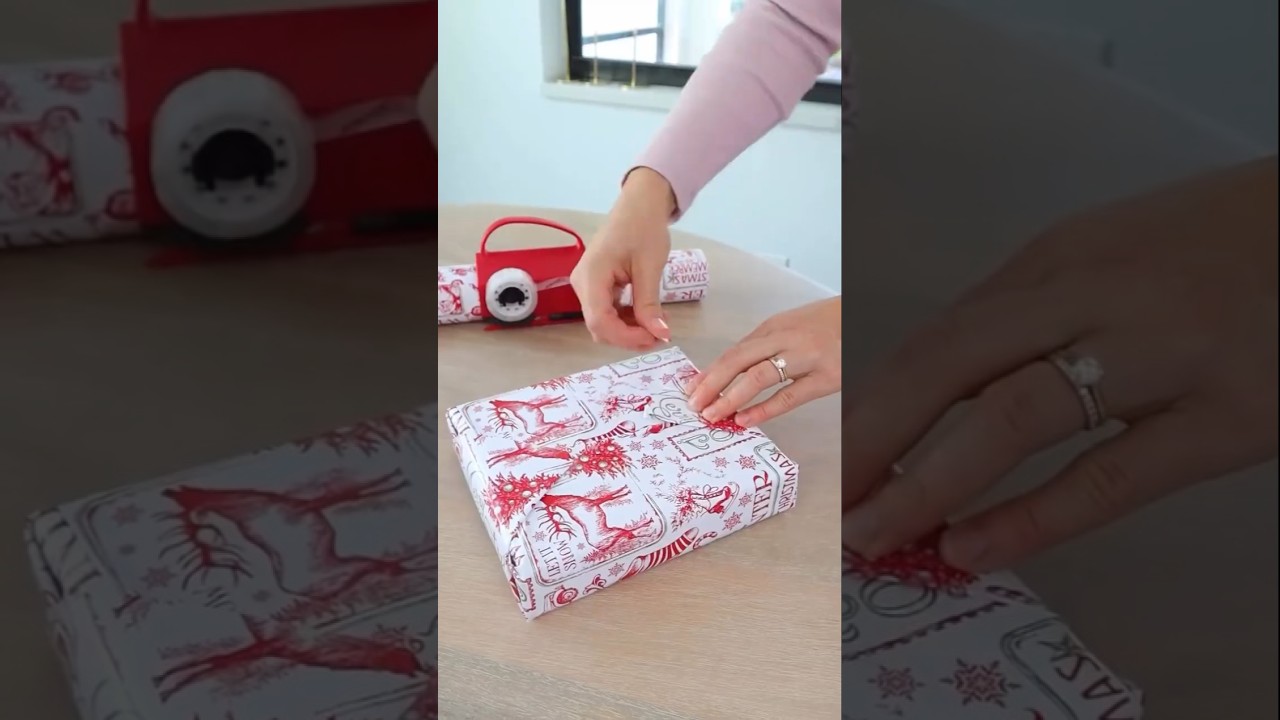 Wrapping Paper Cutter & Tape Dispenser – Dual Holiday Gift Wrap Kit