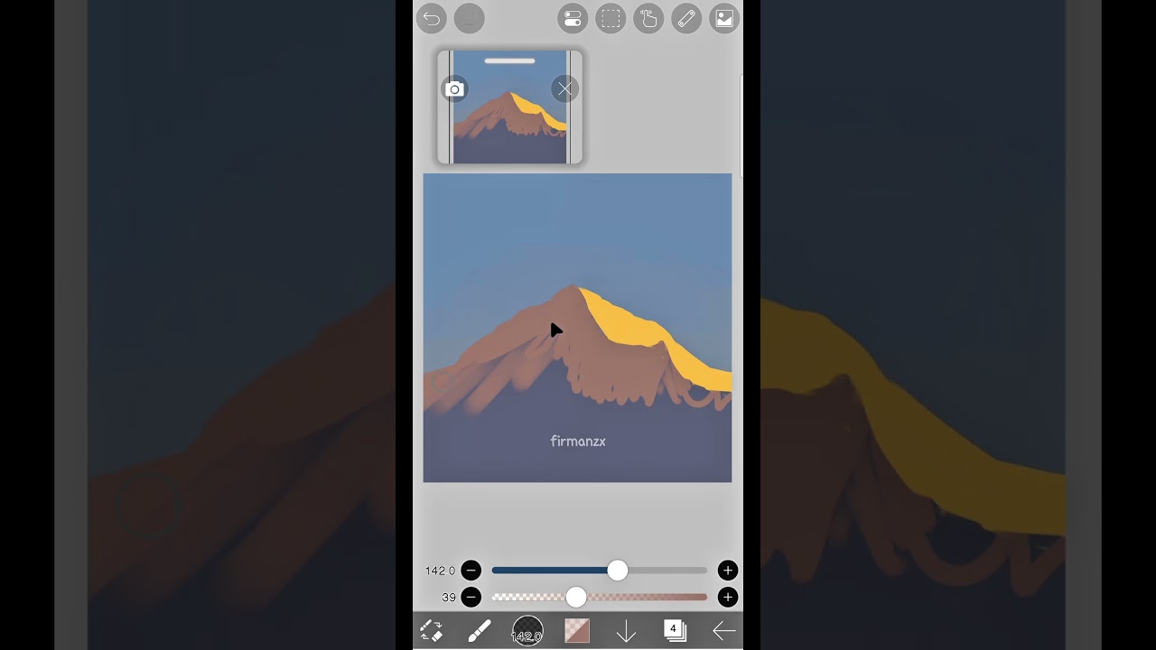 Drawing Mountain 🗻 (One Brush Only) #painting #art #digitalart #tutorial #foryou #fyp #ibispaintx