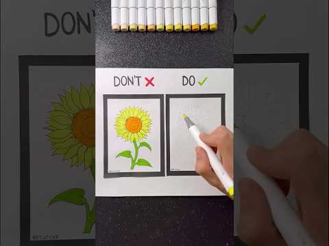 How to Draw a Sunflower! ✍️✨???? #art #drawing #tutorial