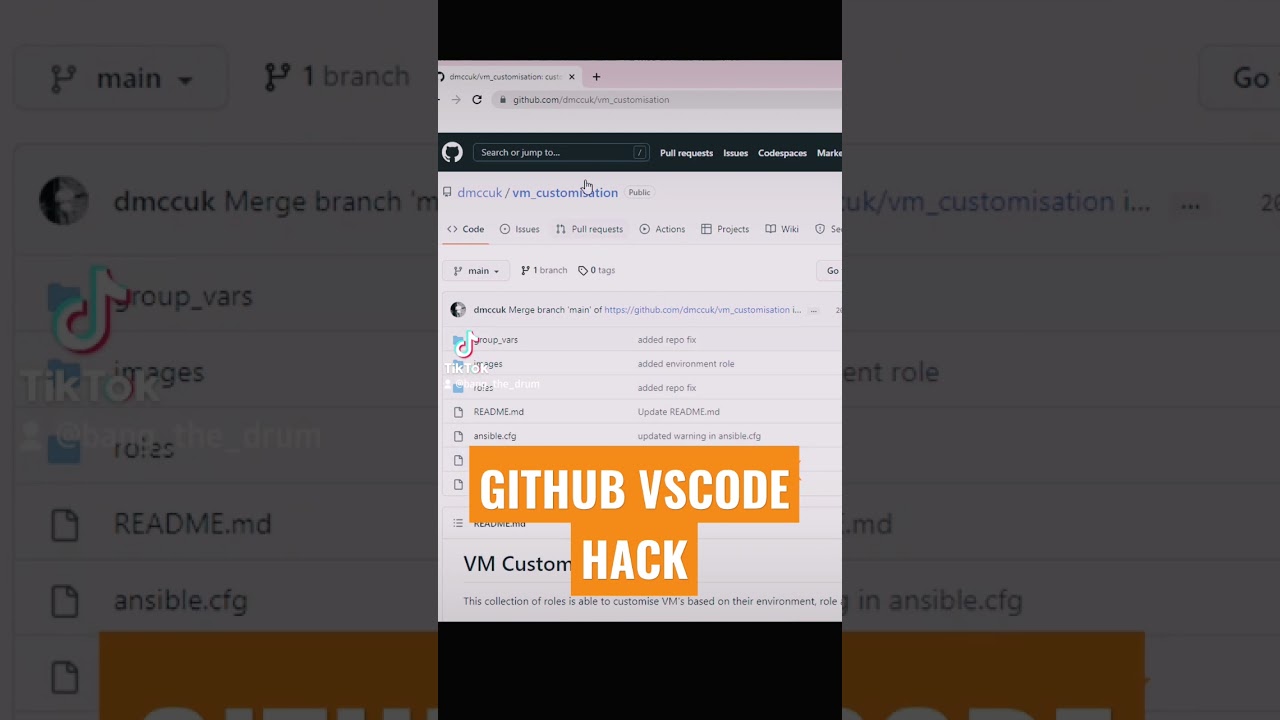 GITHUB VSCODE HACK #developer #github #devops #vscode #tech #hack #code #coding