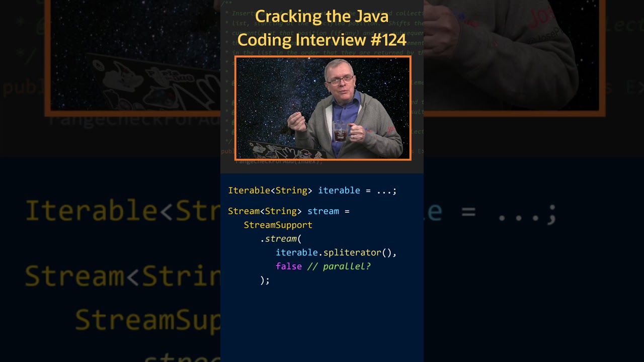 Can you create a stream with from an Iterable? - Cracking the Java Coding Interview