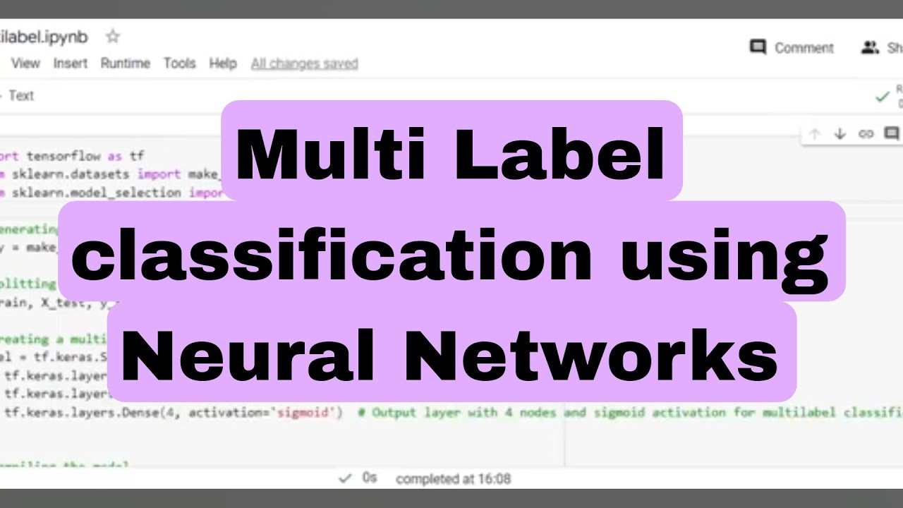 Multi Label classification using Neural Networks codes explained