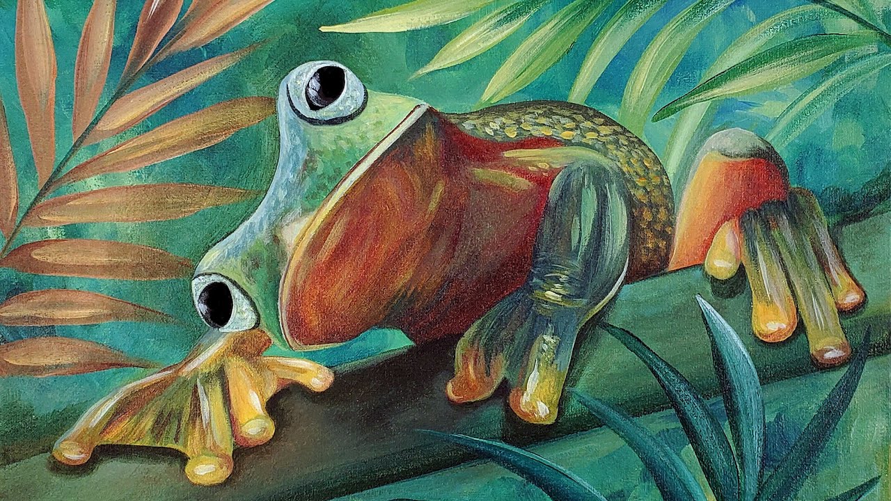 Curious Frog Acrylic Painting LIVE Tutorial