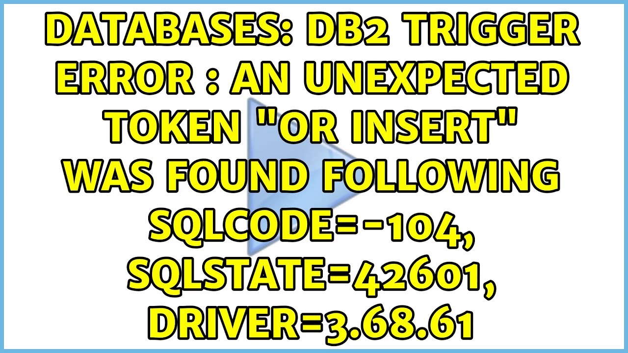 DB2 Trigger Error : An unexpected token 