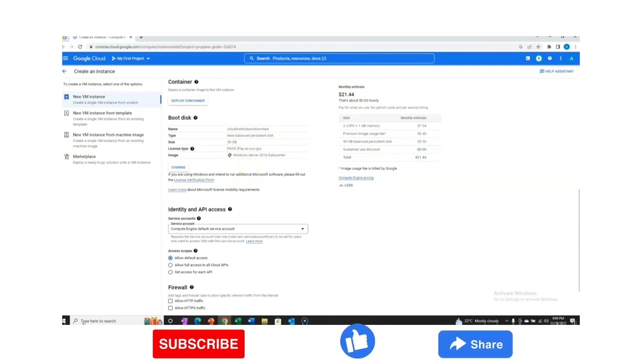 Learn how to create a Virtual Machine on Google Cloud Compute Engine