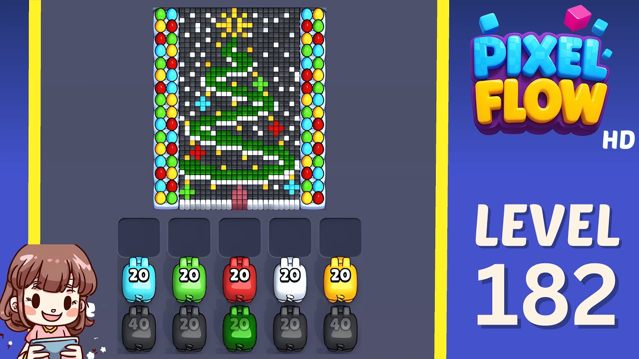 Pixel Flow Level 182 Solution Walkthrough