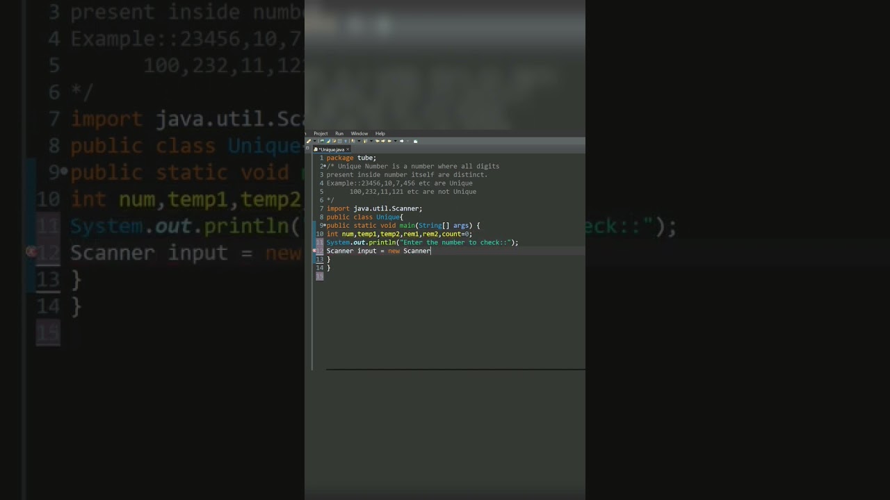 Check input Number is Unique or not using Java. #Java#Coding#programming  #EclipseIDE#UniqueNumber