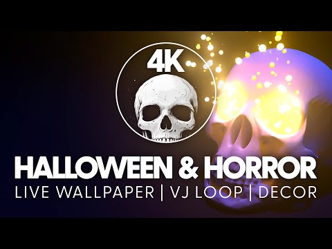 4K SPOOKY Skull & Glowing Embers| Live Wallpaper & VJ Loop | Horror & Halloween Decorations