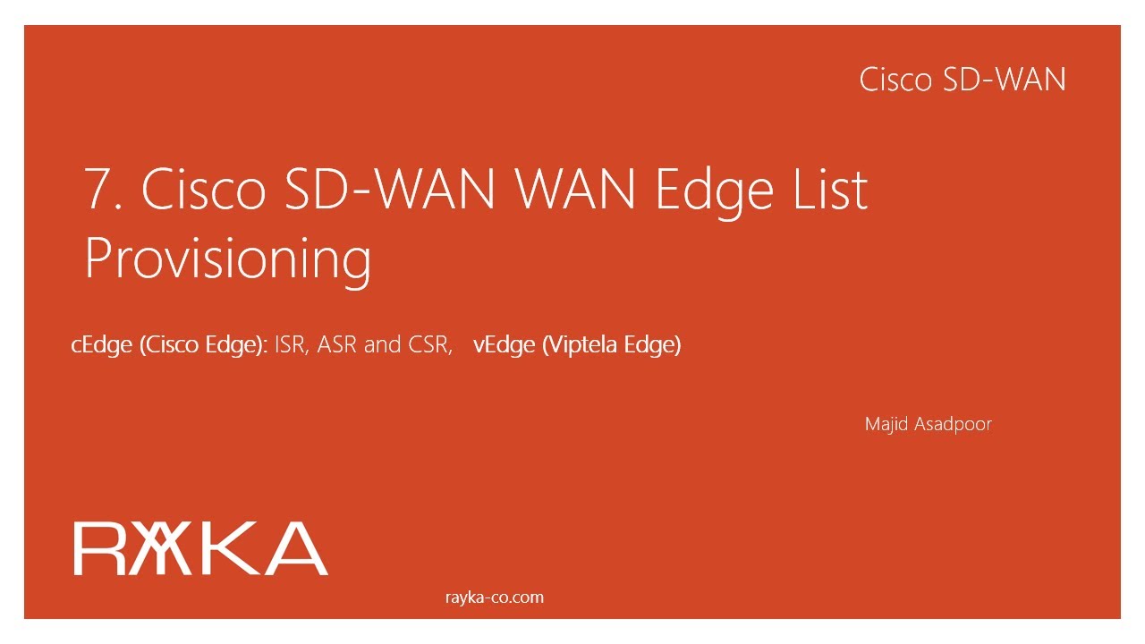 7. cisco SD-WAN WAN Edge List Provisioning