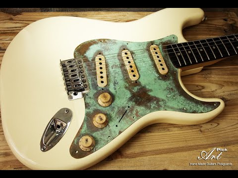 Unique Stratocaster Pickguard Copper Natural Green Patina SSS | Reverb