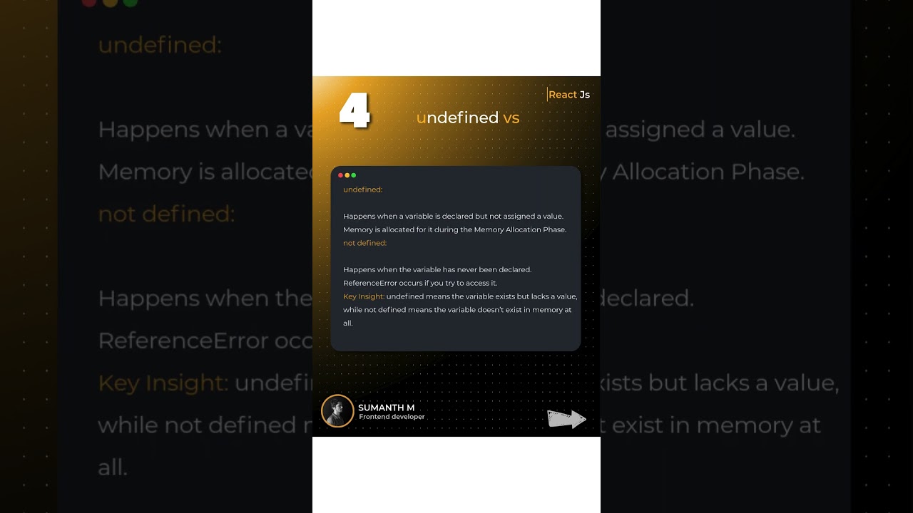 JS in depth 5 : undefined vs not defined
