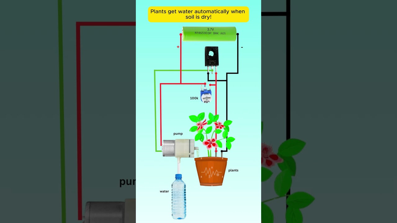 🌱Automatic Plant Watering System | No Arduino Needed #Shorts #automatic