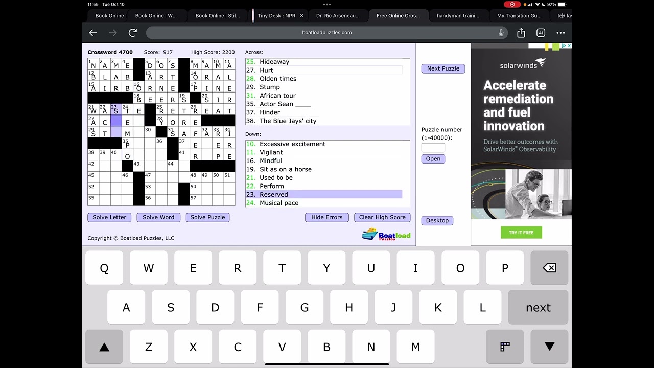 Boatload Crossword Puzzle 4700