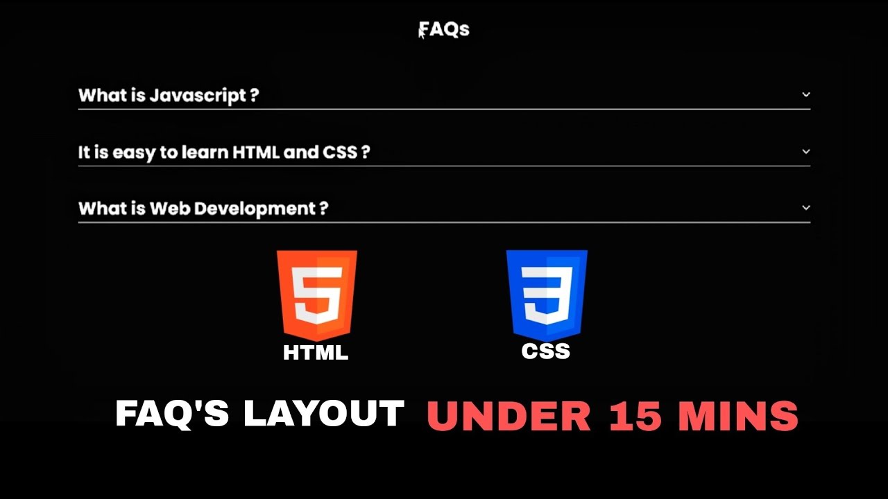 Build a Modern FAQ Page | HTML, CSS, JavaScript 