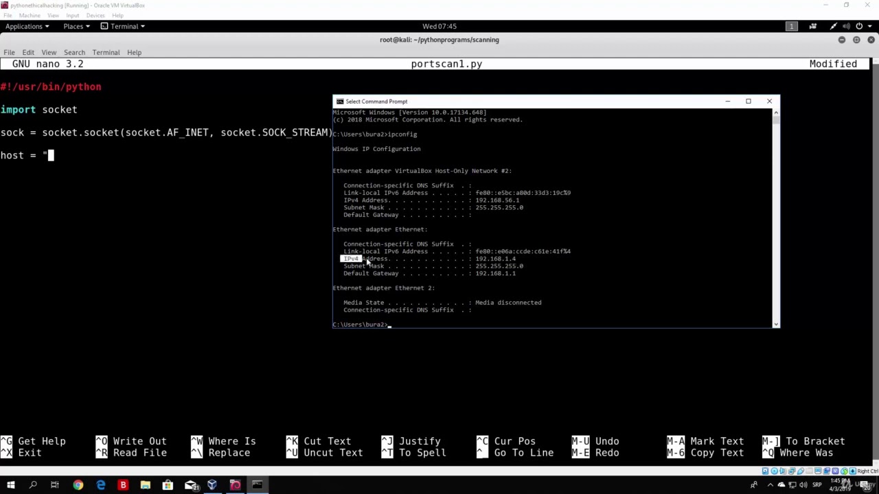 Coding a simple port scanner