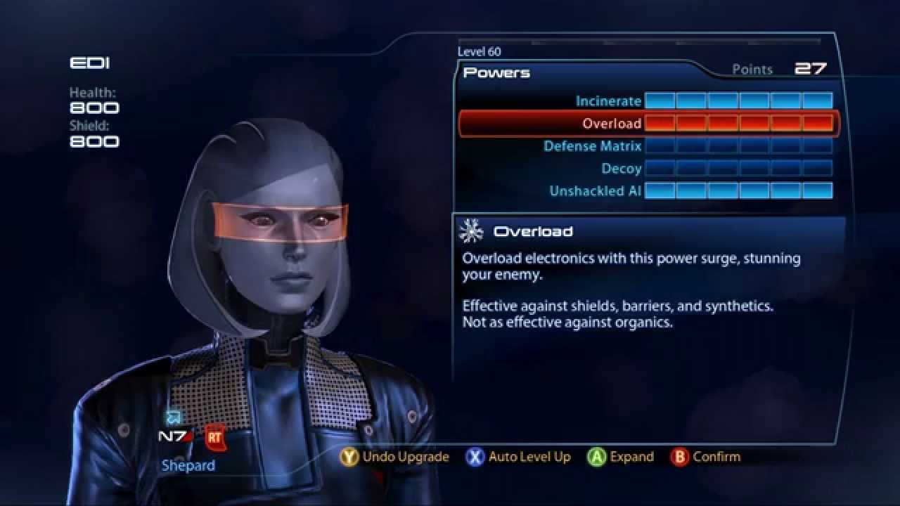 Discussing EDI's power set-up in Mass Effect 3