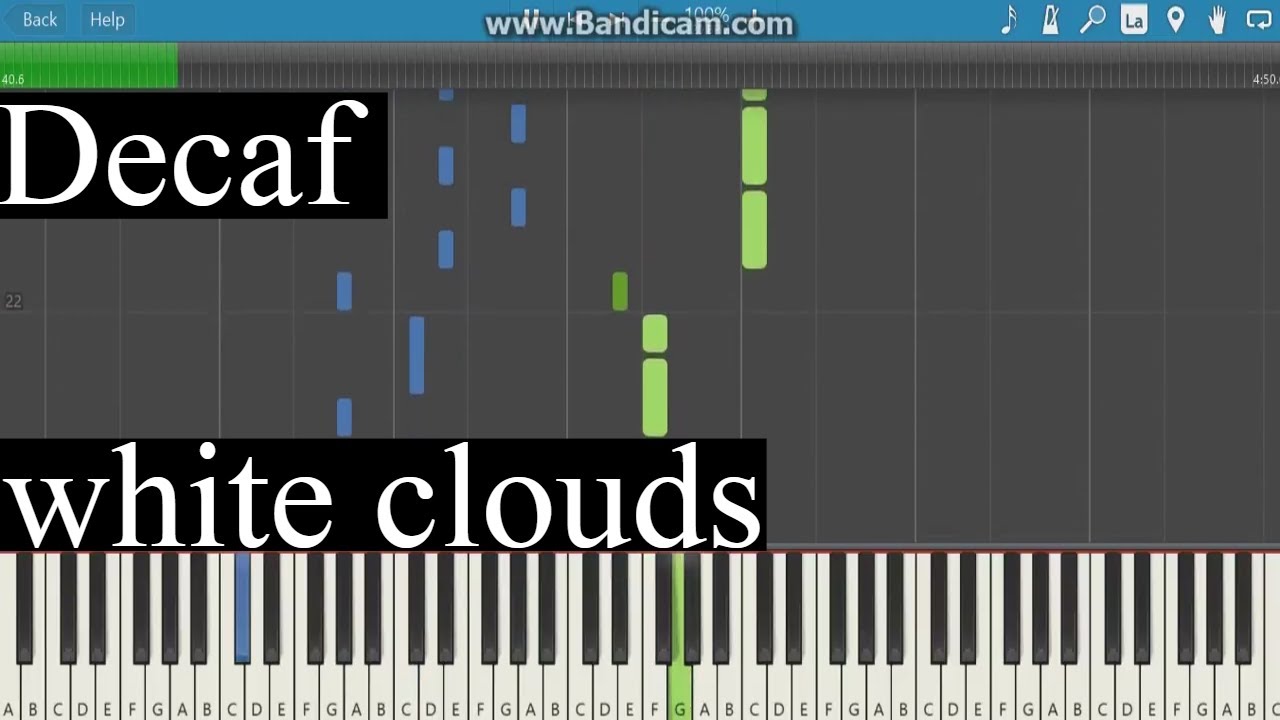 Decaf-white clouds(piano tutorial)