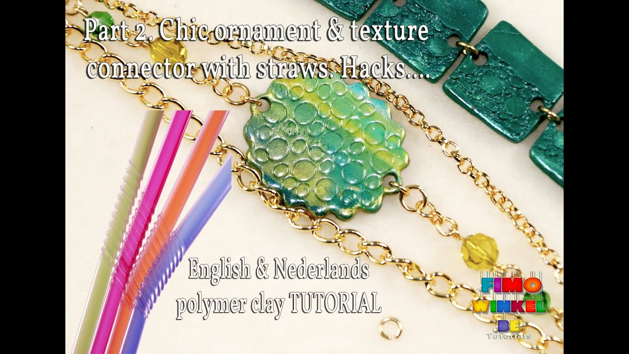 Texture & Ornaments with household items. Part 2. Straws. Chic connector. Tutorial Polymer clay.