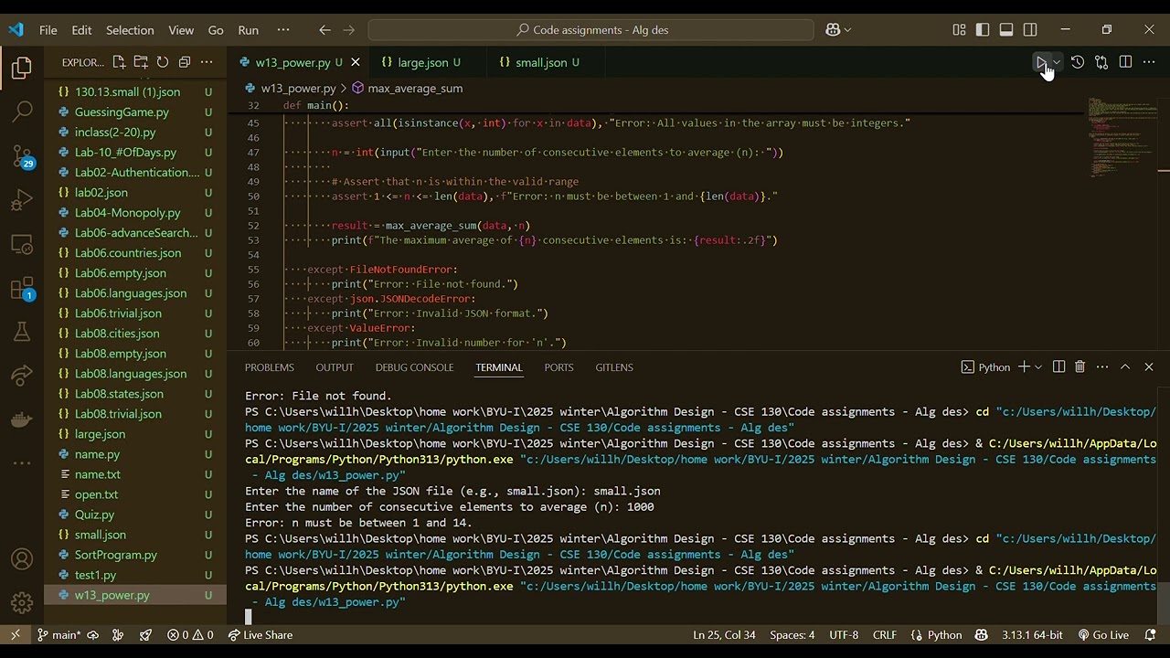 Lab 13: power program | CSE130 Algorithm Design