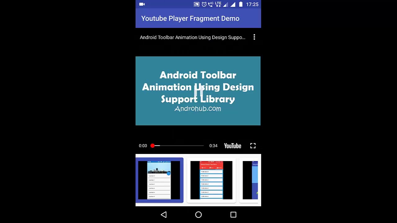 Android Youtube Player Fragment Demo